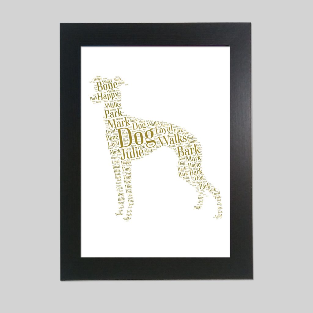 Personalised Greyhound word art print - word art prints - word art app