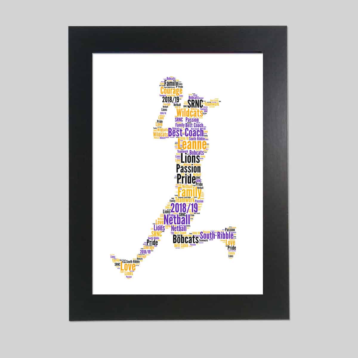 Netball word art print | word art prints - word art app
