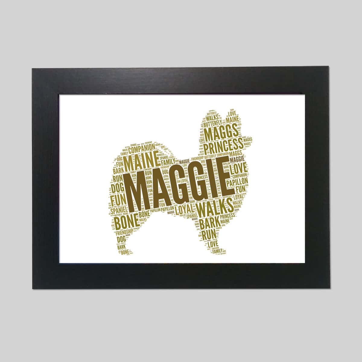 Personalised Papillon art | word art prints - word art app
