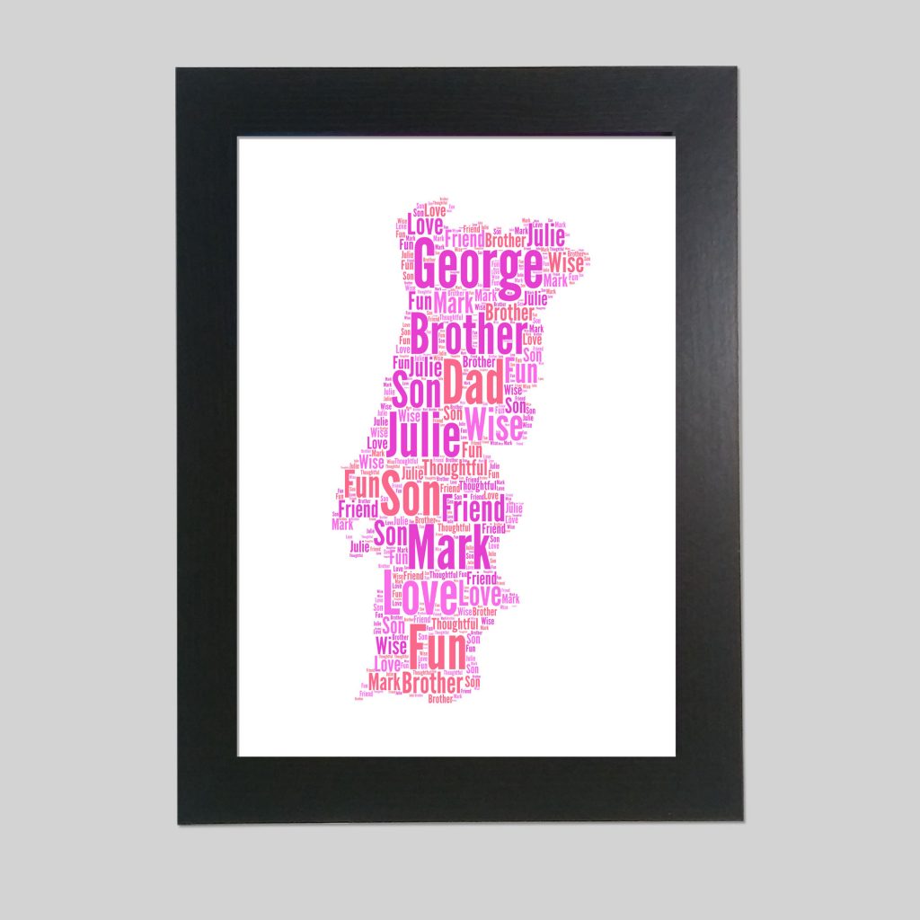 Personalised Portugal word art print - word art prints - word art app