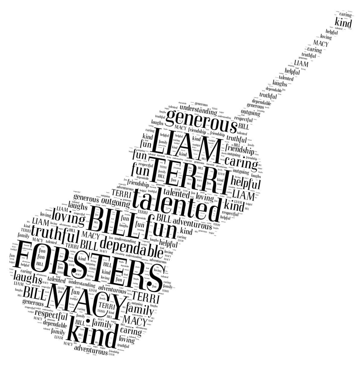 Violin word art print - word art prints - word art app