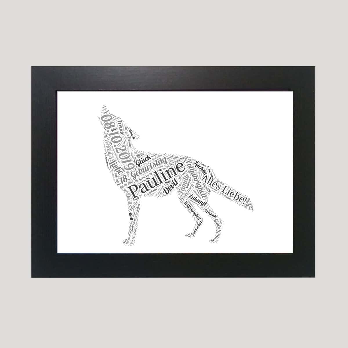 Wolf word art print | word art prints - word art app