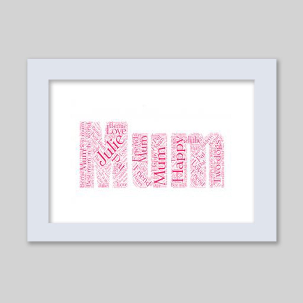 Personalised Mum word art print - word art prints - word art app