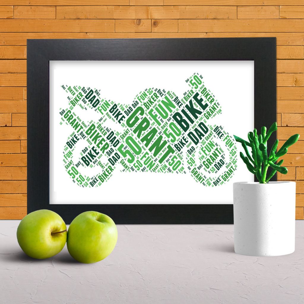 Motorbike print - word art prints - word art app