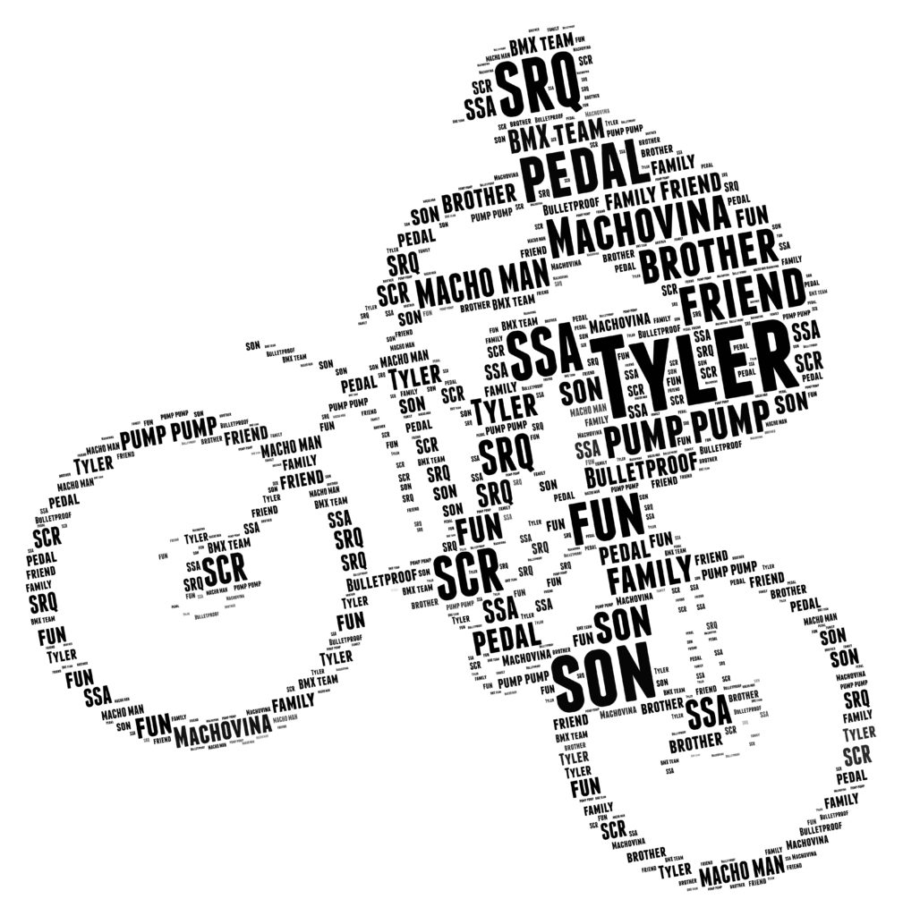 Personalised Bmx word art print - word art prints - word art app