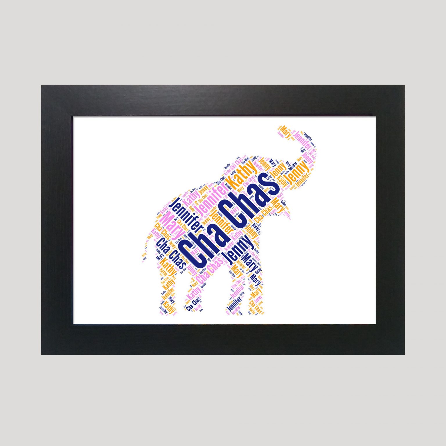 Elephant word art print | word art prints - word art app