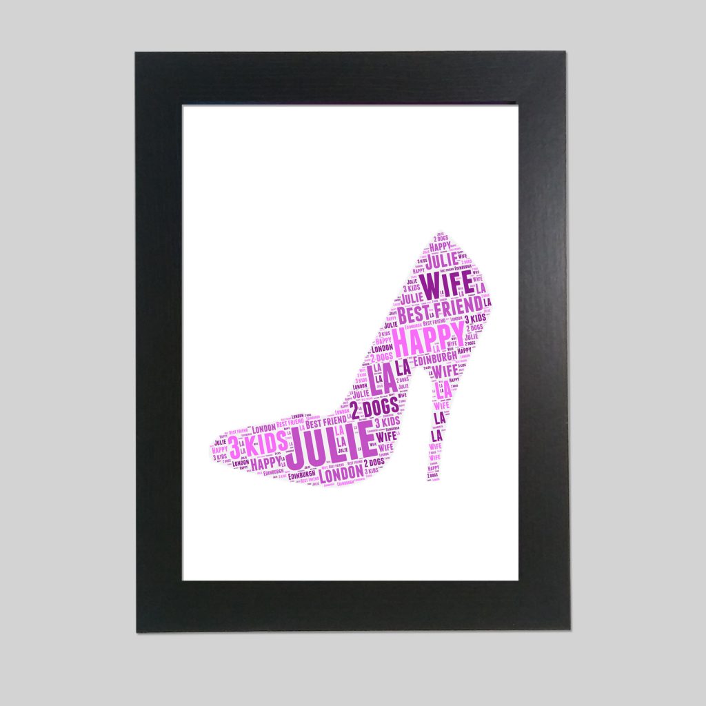 Personalised Shoe word art print - word art prints - word art app