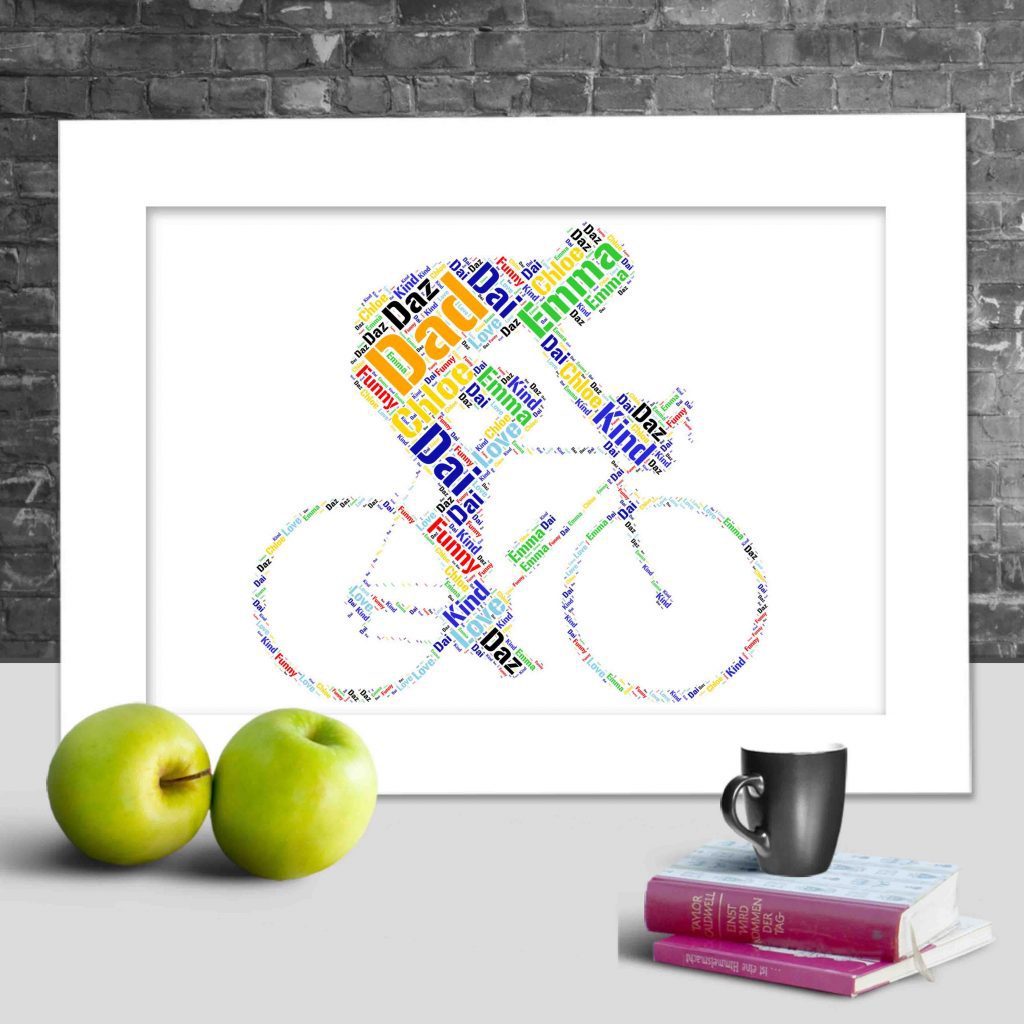 Personalised Cyclist word art print - Word Art Prints - Word Art App