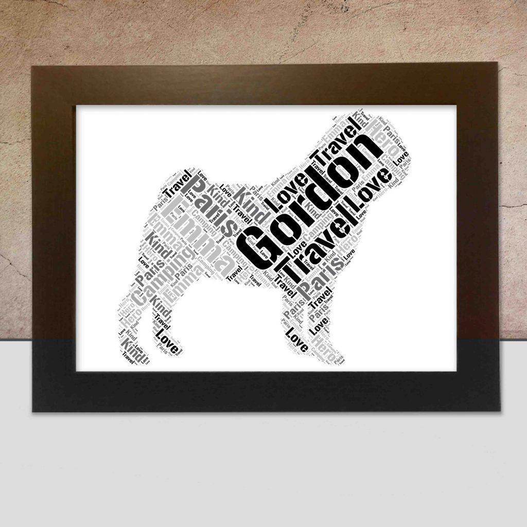 Pug word art print - Word Art Prints - Word Art App