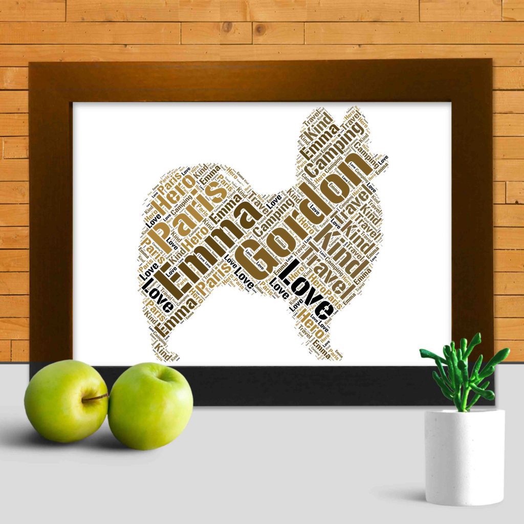 Personalised Papillon word art print - Word Art Prints - Word Art App