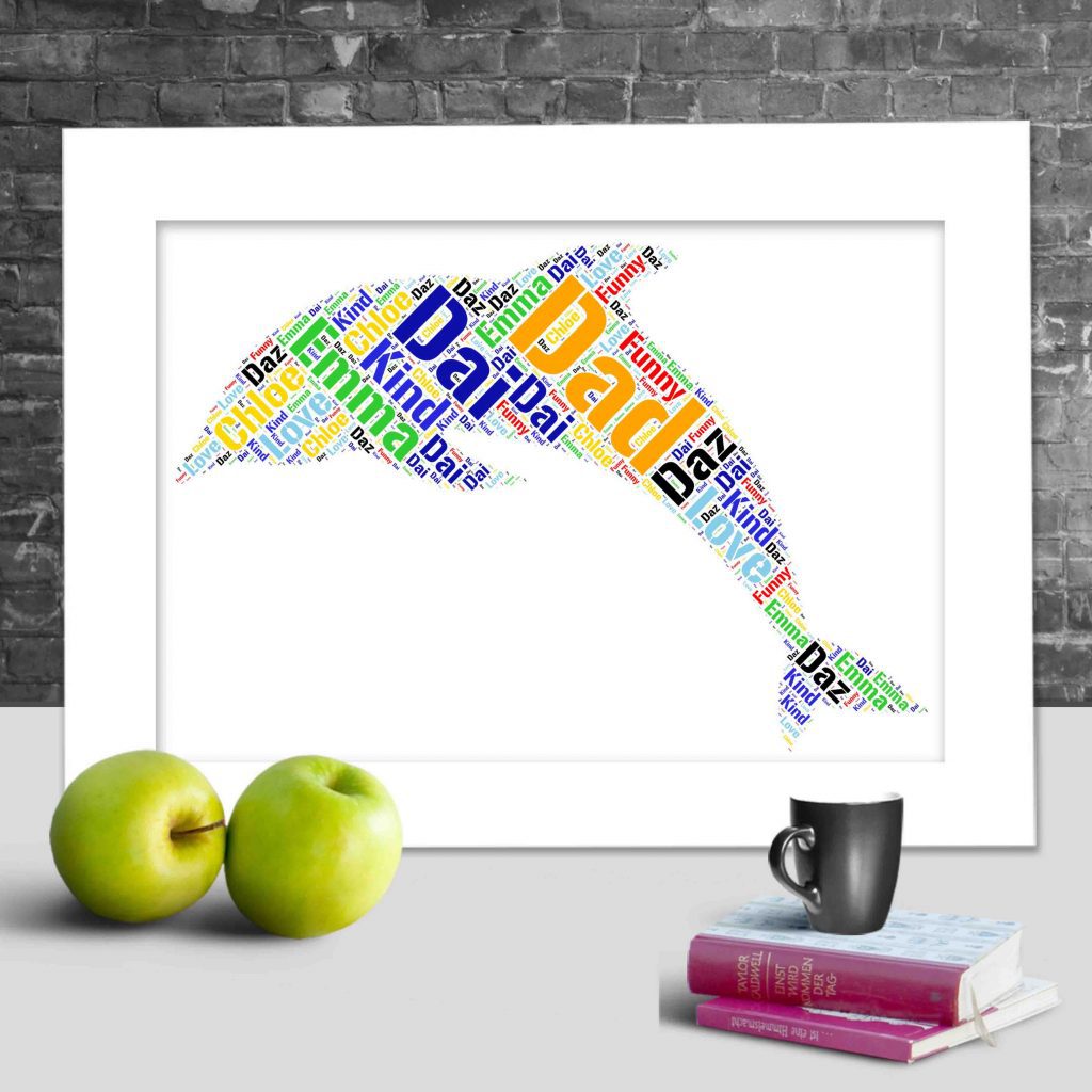 Dolphin word art print - Word Art Prints - Word Art App