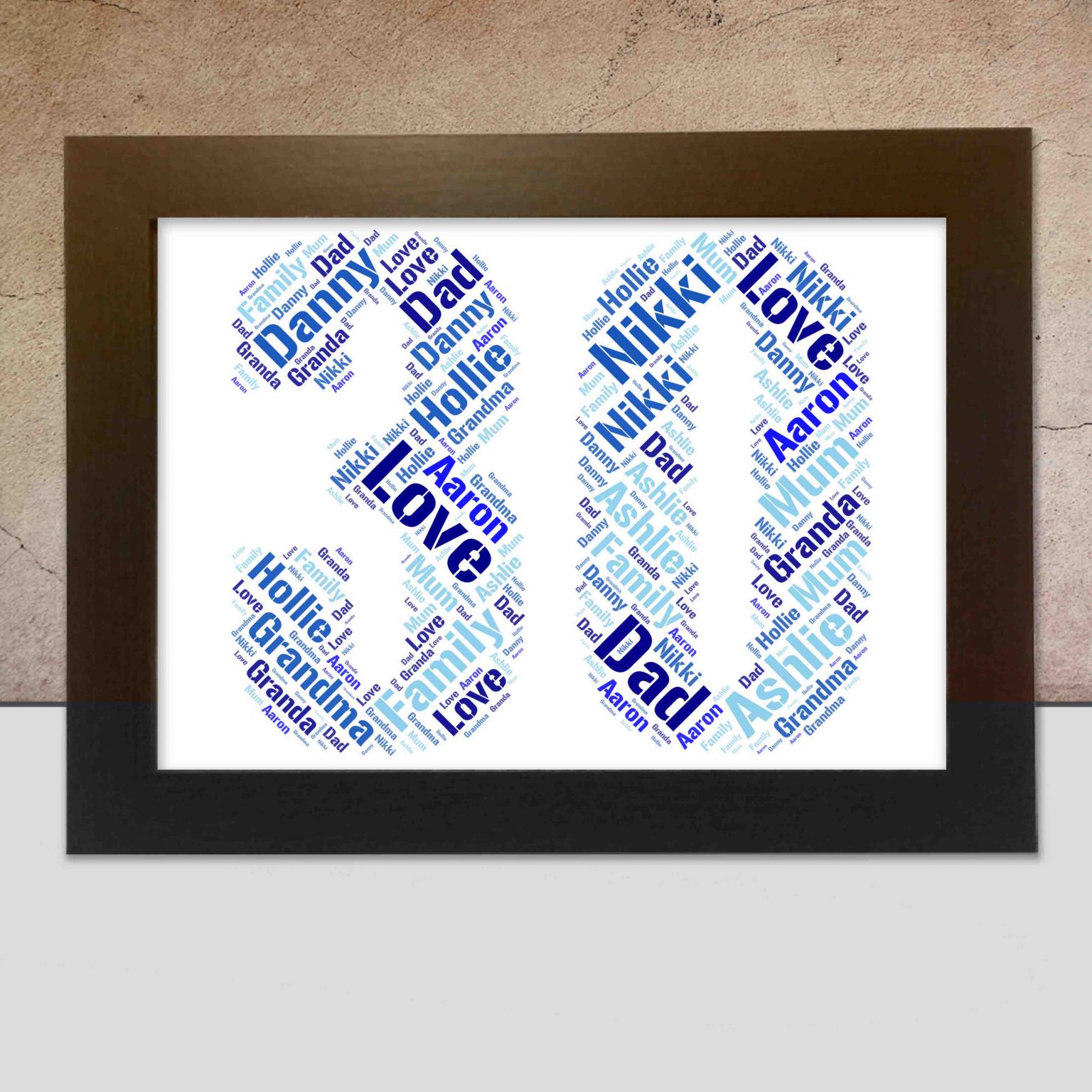 30th anniversary word art - word art prints - word art app