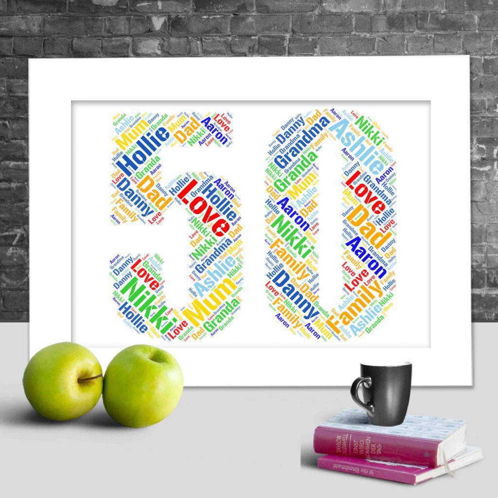 50th anniversary word art - Word Art Prints - Word Art App