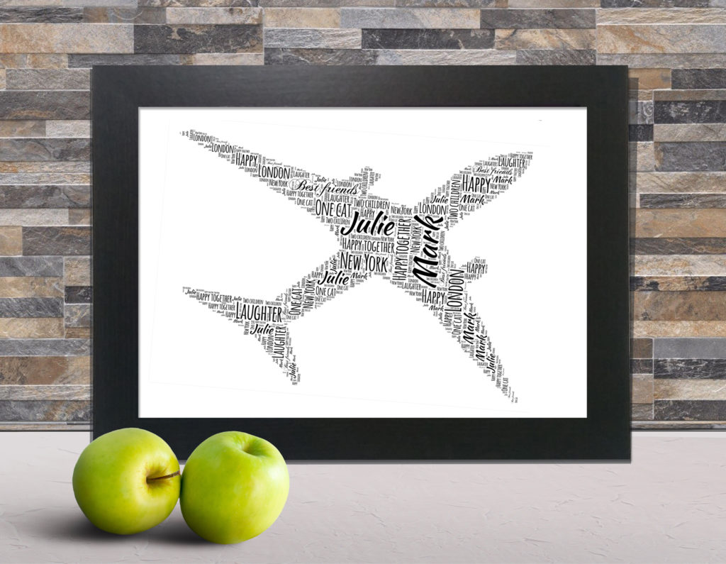 Personalised Aeroplane Word Art Print - word art prints - word art app
