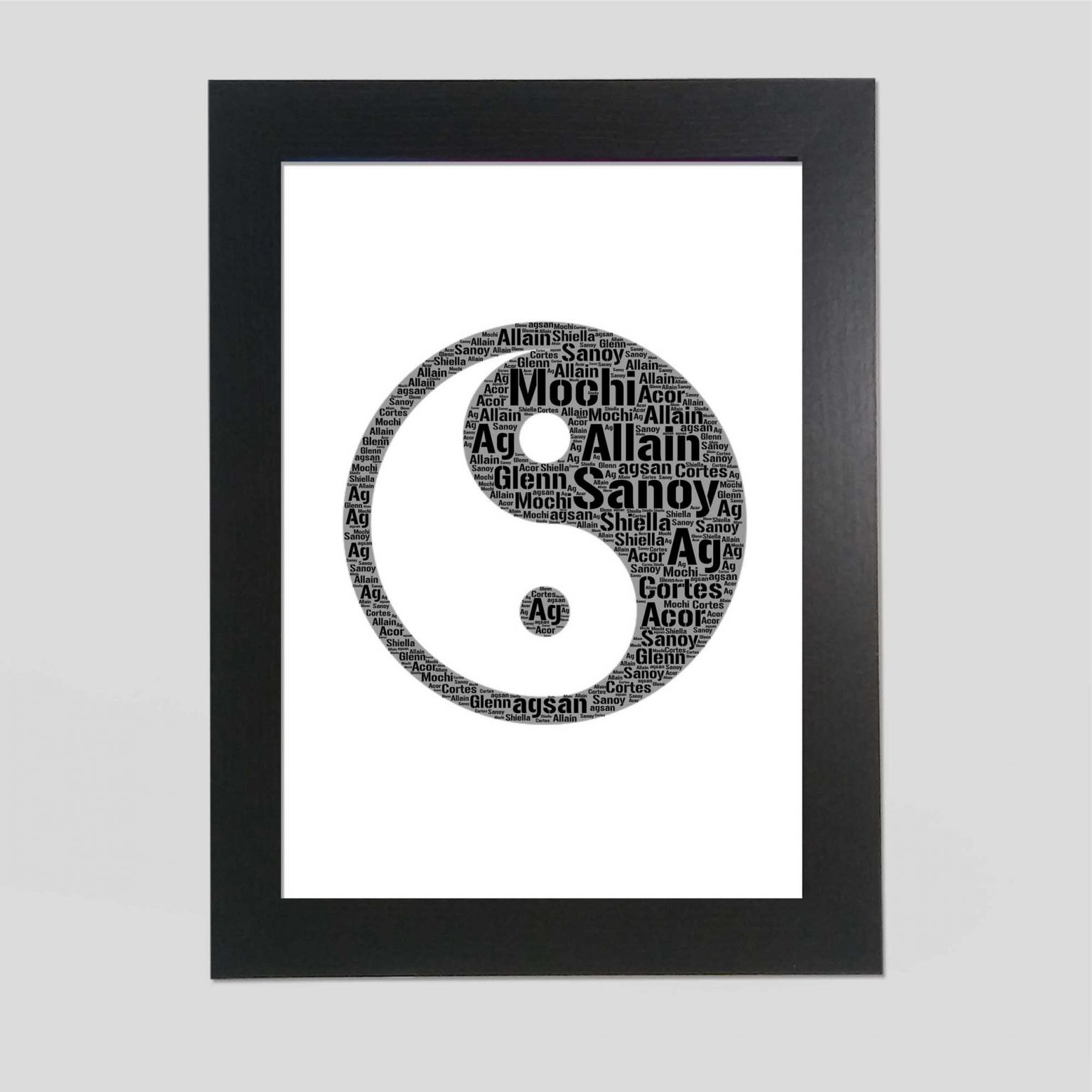 Yin Yang word art - word art prints - word art app