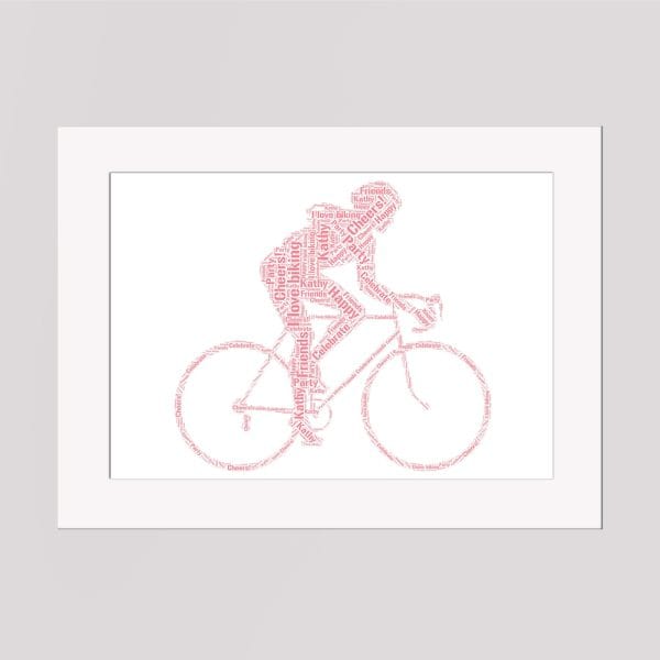 Word art a female cyclist | Word Art Prints - Word Art App