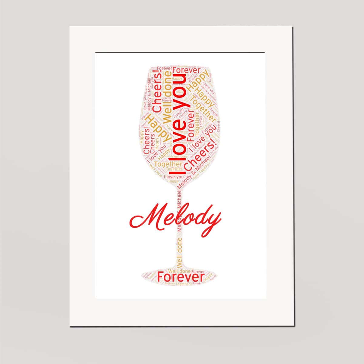 Word art print of a glass wine | word art prints - word art app