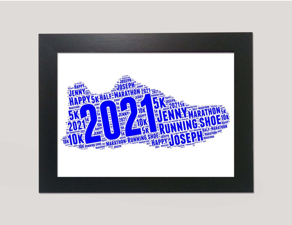 Running shoe word art print - word art prints - word art app
